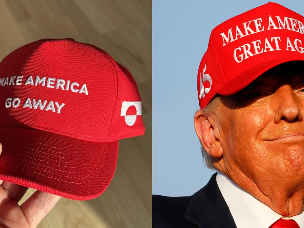 'Make America Go Away' hats take a swipe at Trump's MAGA ahead of JD ...
