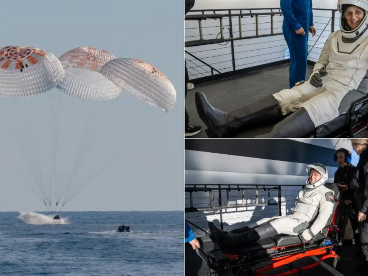 WATCH: First images of Sunita Williams, Butch Wilmore back on Earth ...