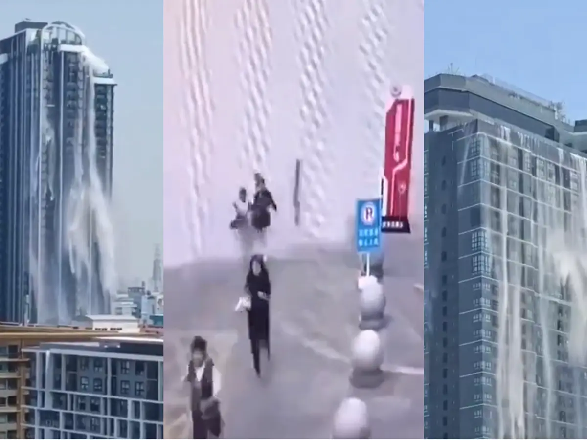 Myanmar earthquake | Terrifying moment infinity pool spills over into ...