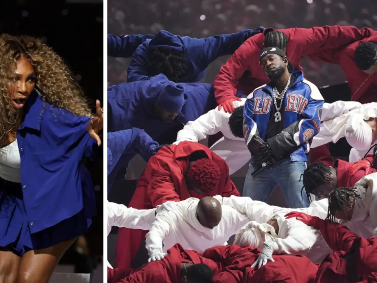 Serena Williams joins Kendrick Lamar on stage for Super Bowl Halftime ...