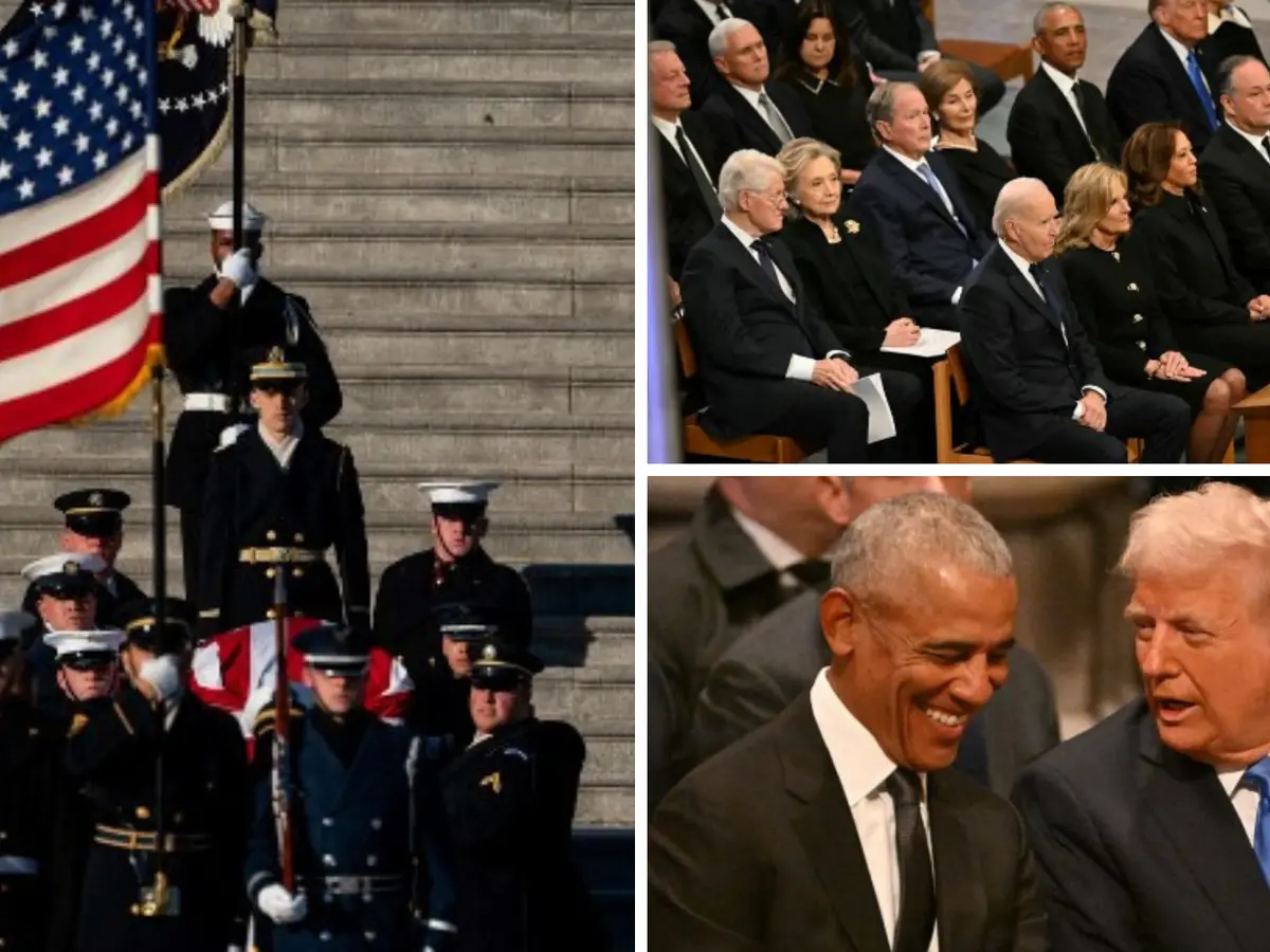 In pics | World leaders, all living US presidents unite to bid farewell ...