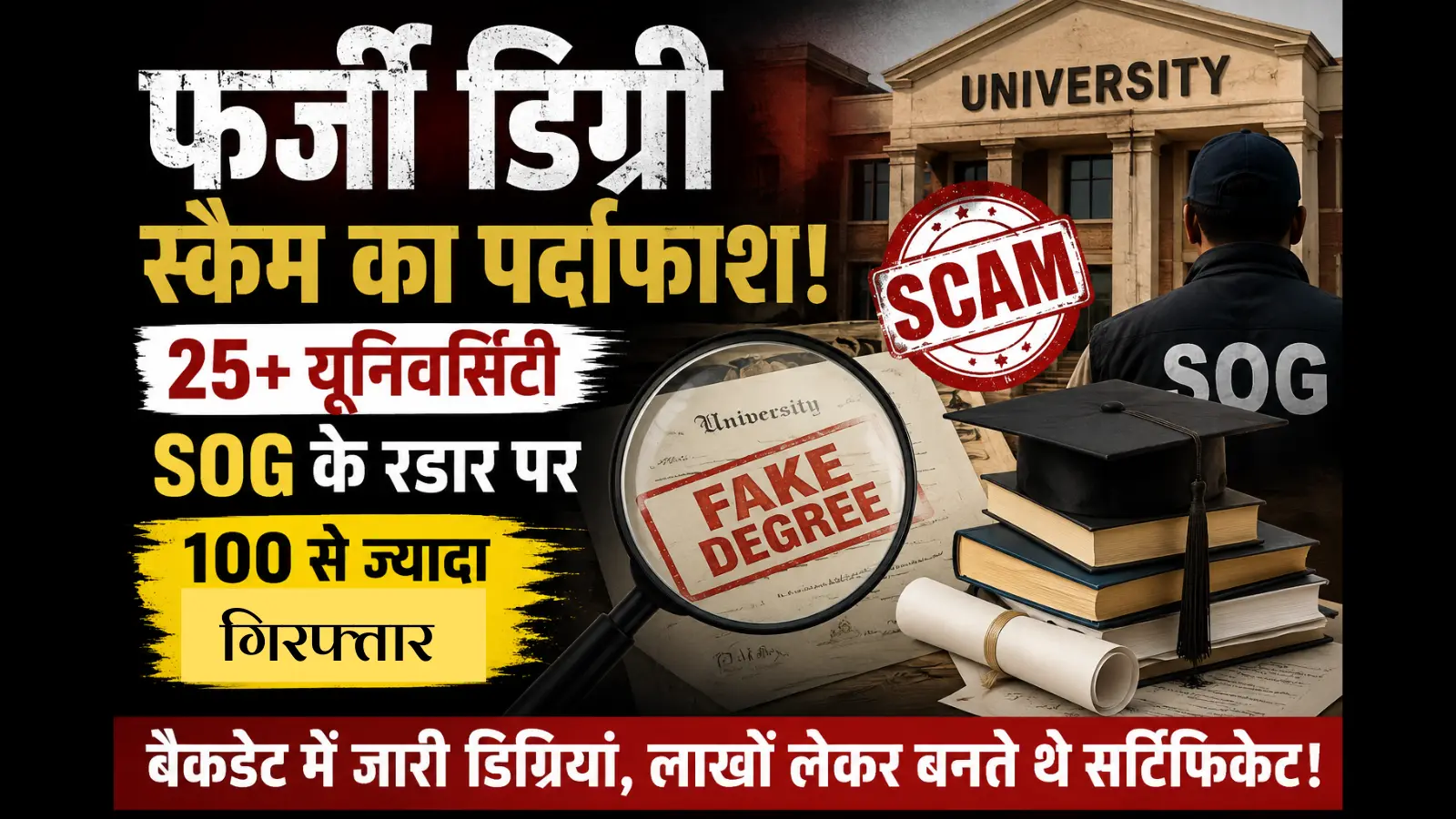 फर्जी डिग्री रैकेट में 25 यूनिवर्सिटी रडार पर, SOG का बड़ा खुलासा